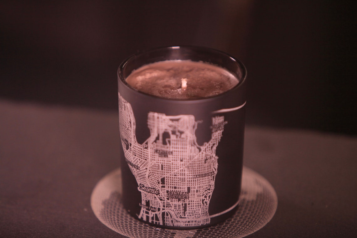 Scented Candle With Custom Map Black Jar | 100% Self Serve | Self-crop ...