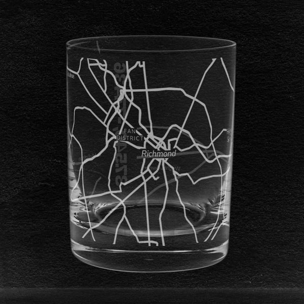 Richmond Va Map Glasses - Etsy