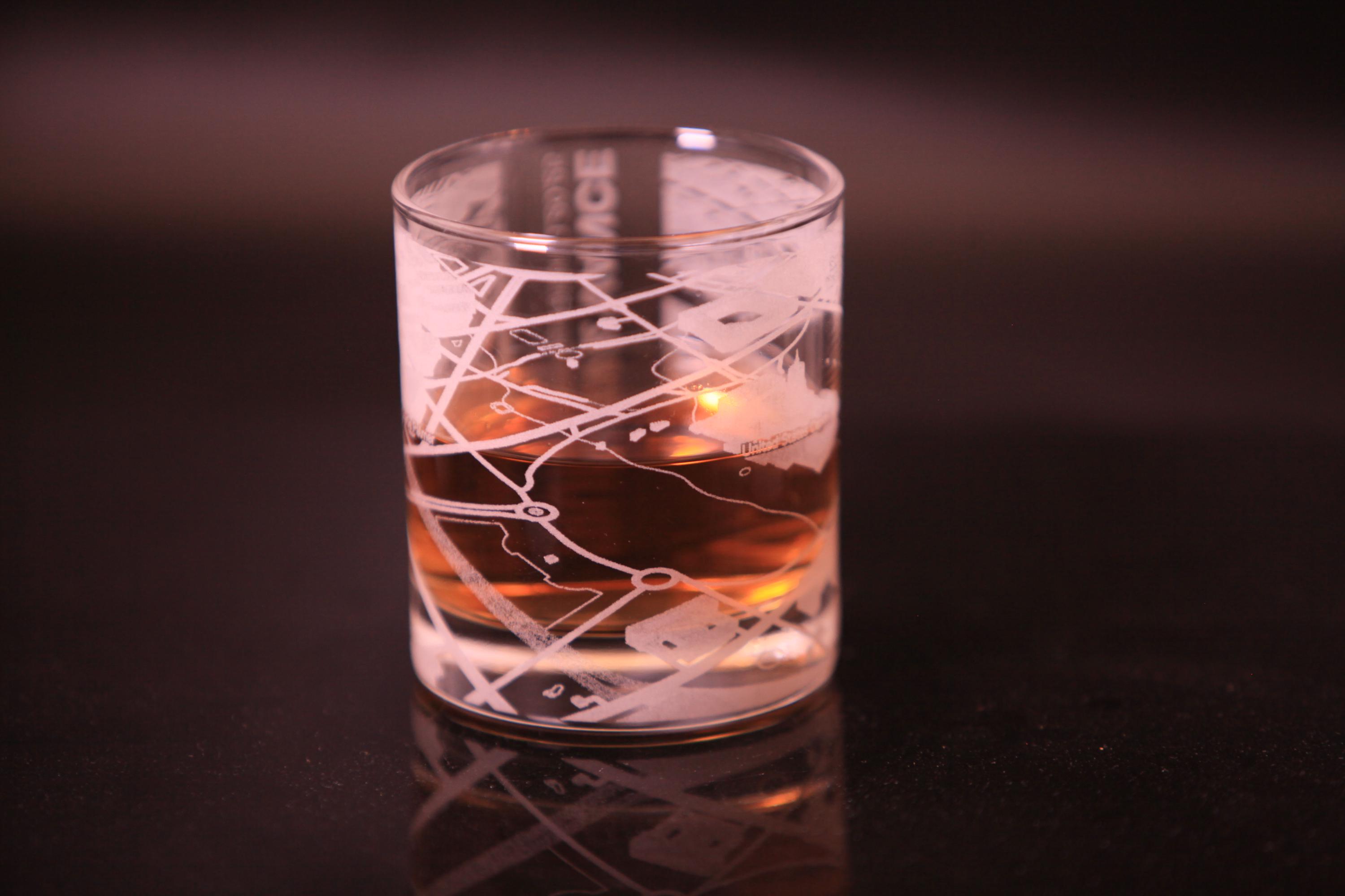 Custom City Map Etched Whiskey Glass | With Manual Proof | Any City on ...