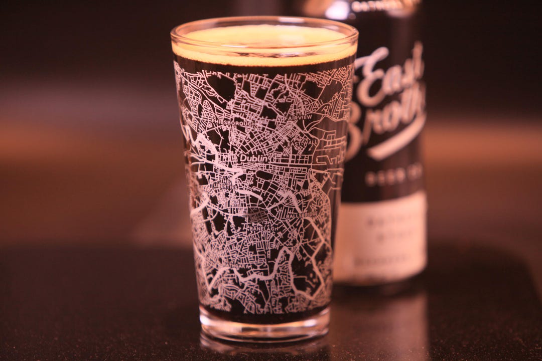 Custom Marathon, Trail, or Route Map Pint Glasses | Etched Beer Glasses ...