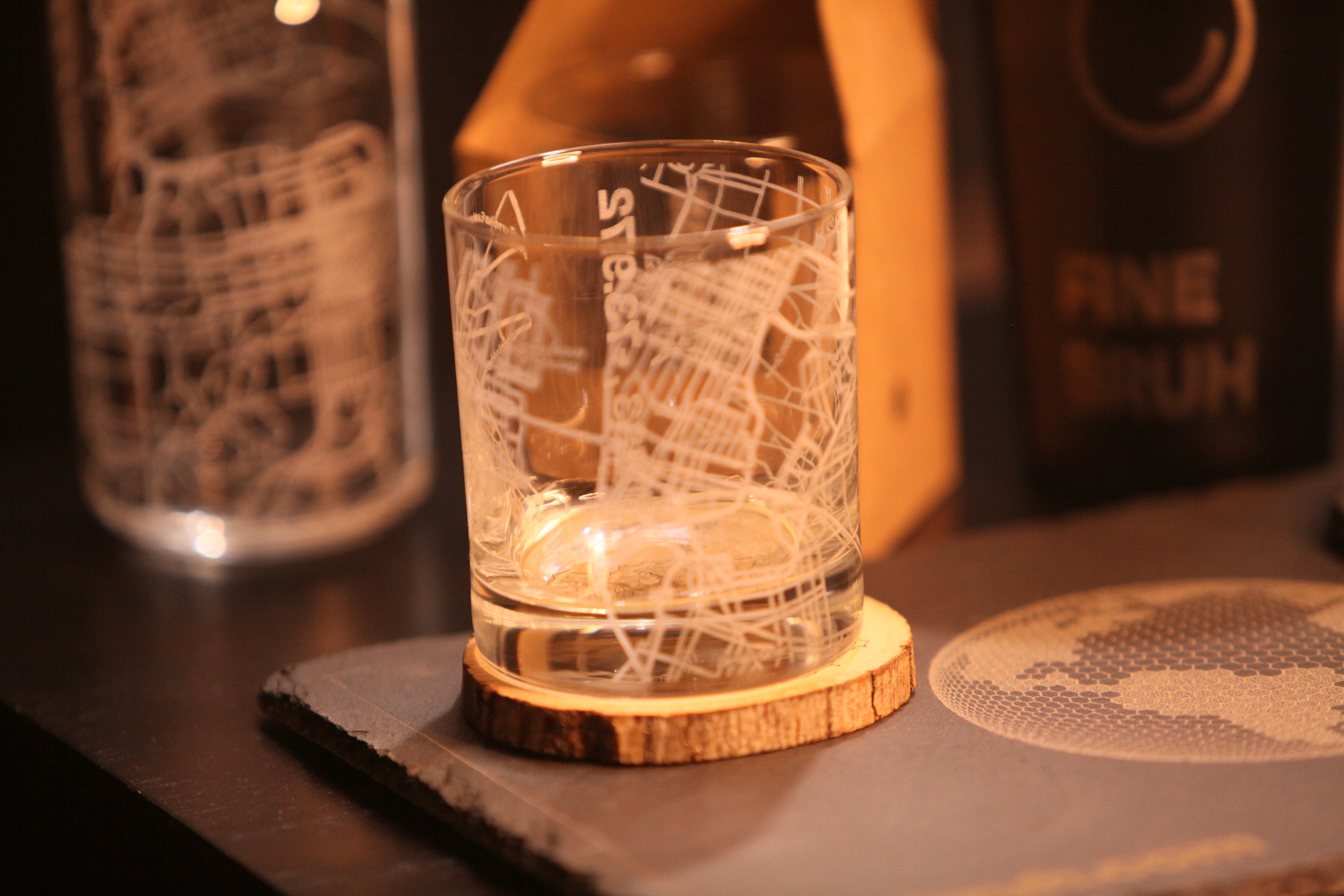 Custom City Map Etched Whiskey Glass | With Manual Proof | Any City on ...
