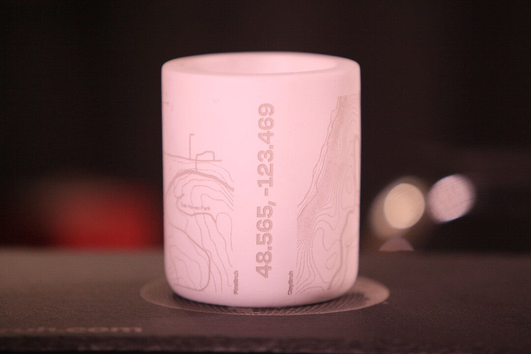 Custom Map White Concrete Vase for Flower, Candle, Stationary | 100% ...