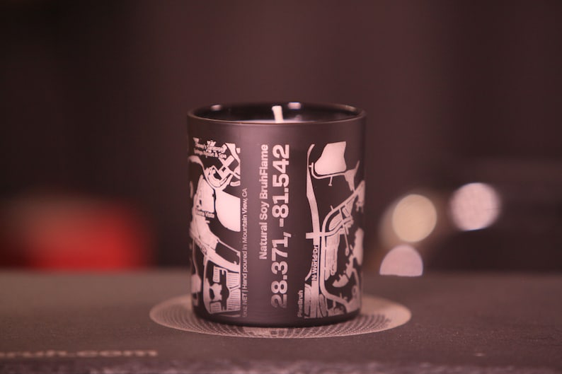 Scented Candle With Custom Map Black Jar | 100% Self Serve | Self-crop ...