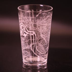 Custom Marathon, Trail, or Route Map Pint Glasses | Etched Beer Glasses ...