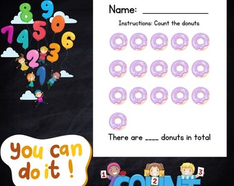 Homeschool Preschool Counting Worksheet - Etsy