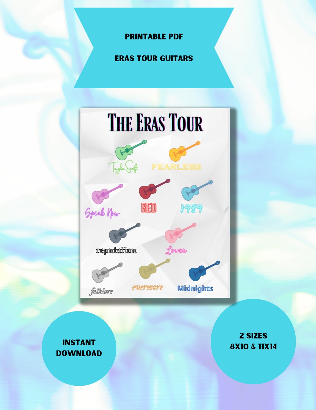 PDF Printable Eras Guitars - Etsy