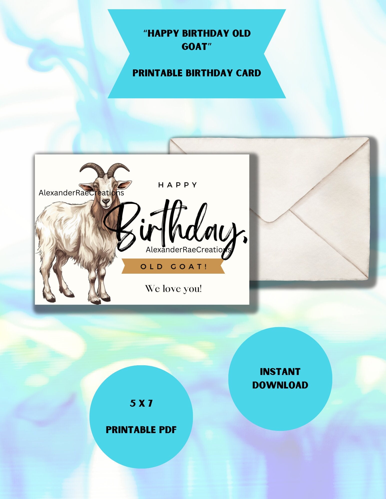 Happy Birthday Old Goat- Printable Birthday Card - Etsy