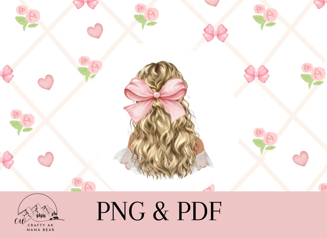 Pretty and Pink Coquette Wall Art, Pink Bows and Pink Roses Digital ...
