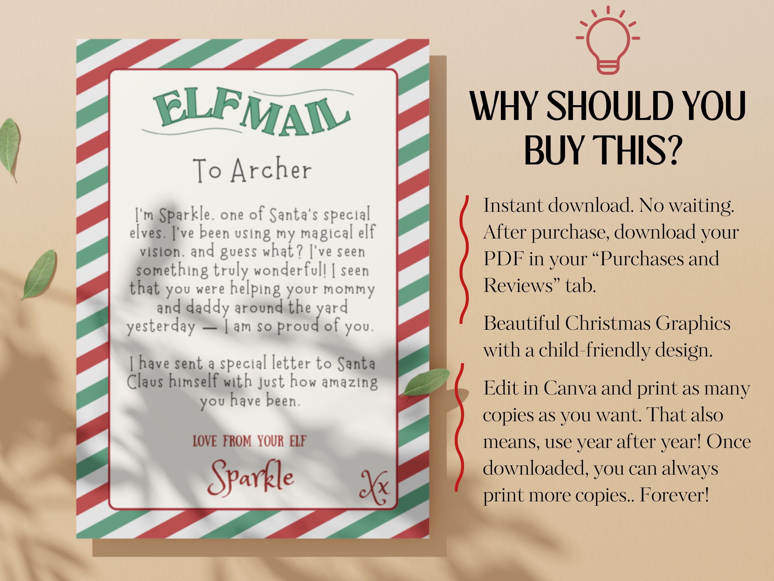 Printable MINI Elf Letter, Hello From Your Elf, Elf Printable Letter ...