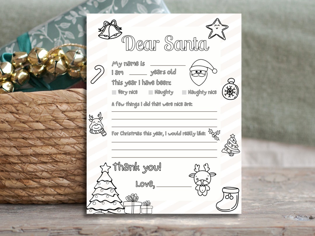 Dear Santa Coloring Page | | Christmas Kids Activities | Letter to ...