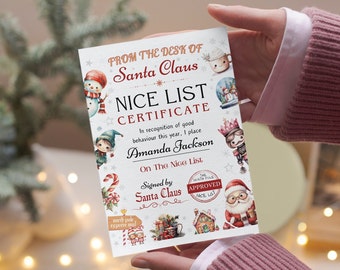 Editable Santa Letter and Nice List Certificate Personalised - Etsy