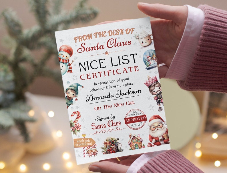 Editable Santa Letter and Nice List Certificate, Personalised Letter ...