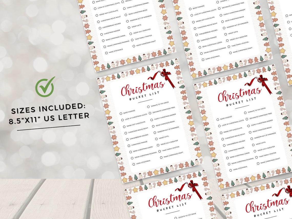 Christmas Bucket List Christmas Activity Printable Winter - Etsy