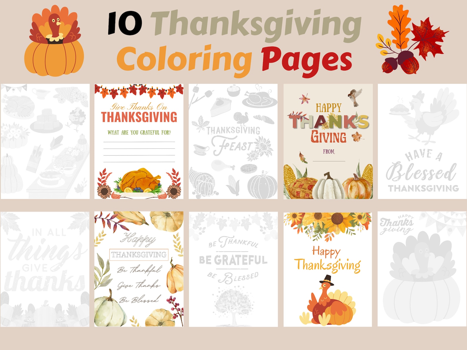 Thanksgiving Coloring Pages for Kids, Thanksgiving Coloring Sheets ...