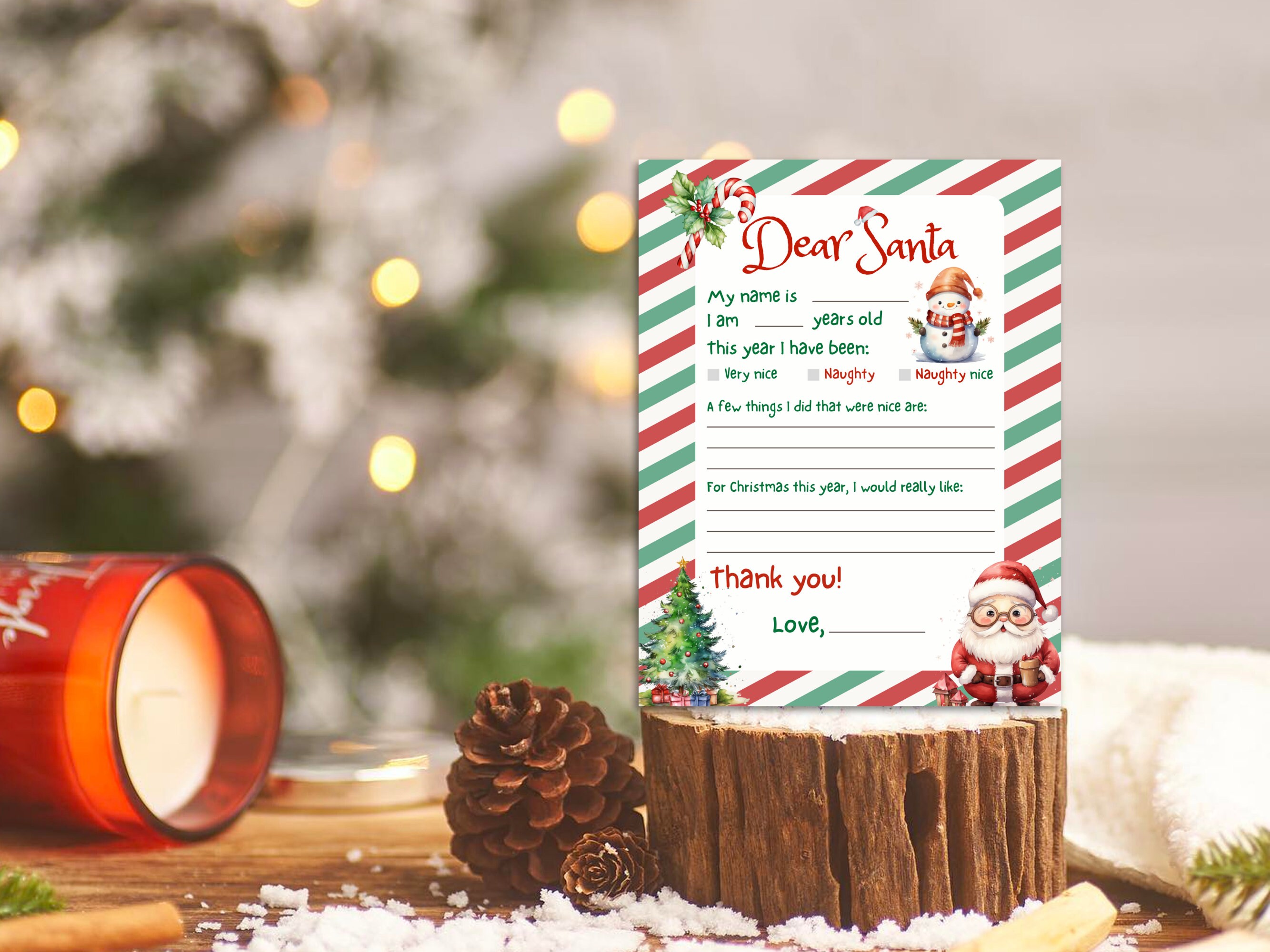 Letter to Santa Printable, Kids Letter to Santa, Christmas Doodle ...