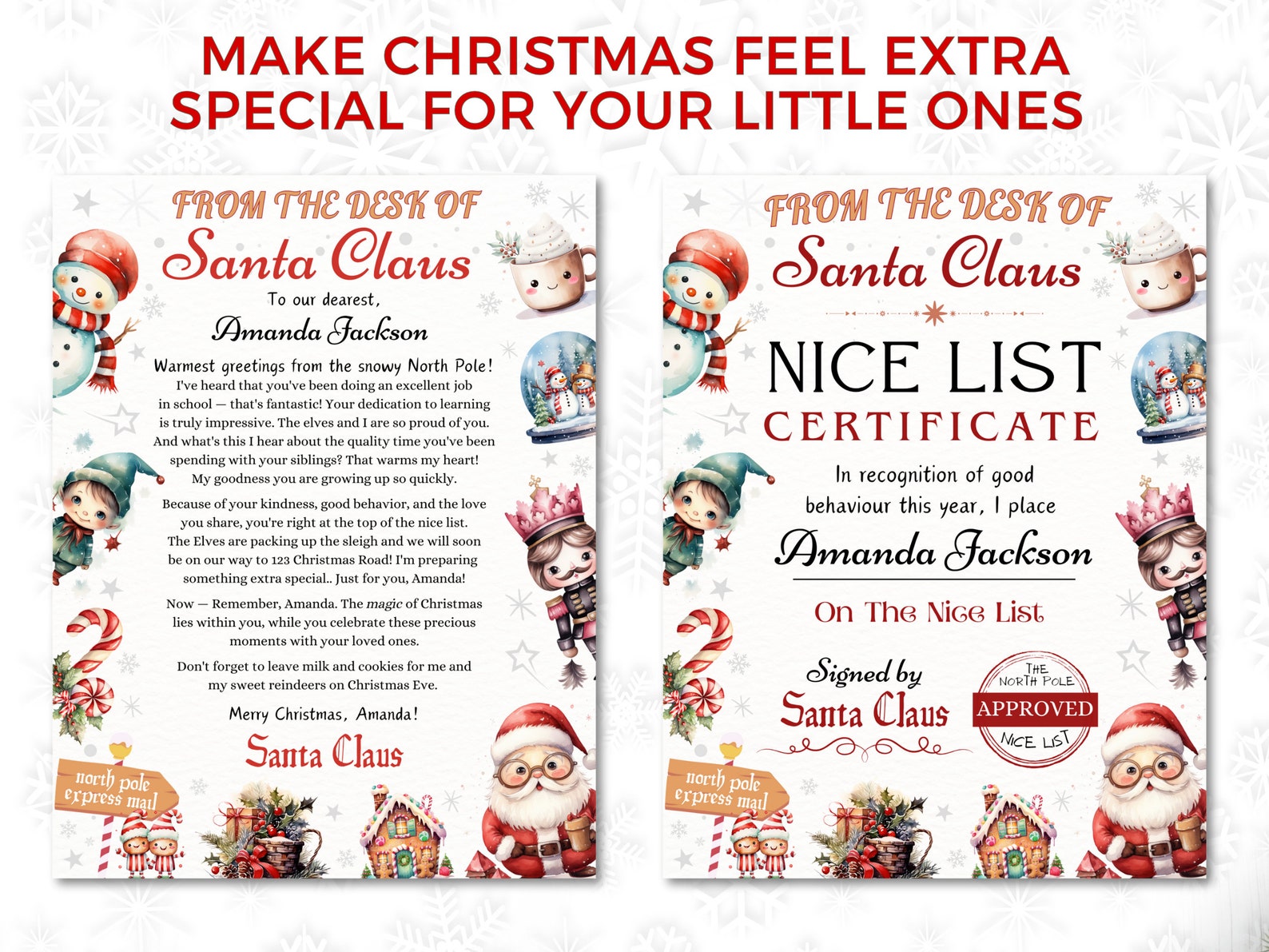Editable Santa Letter and Nice List Certificate Personalised - Etsy