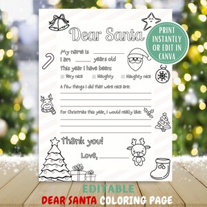 Dear Santa Coloring Page | | Christmas Kids Activities | Letter to ...