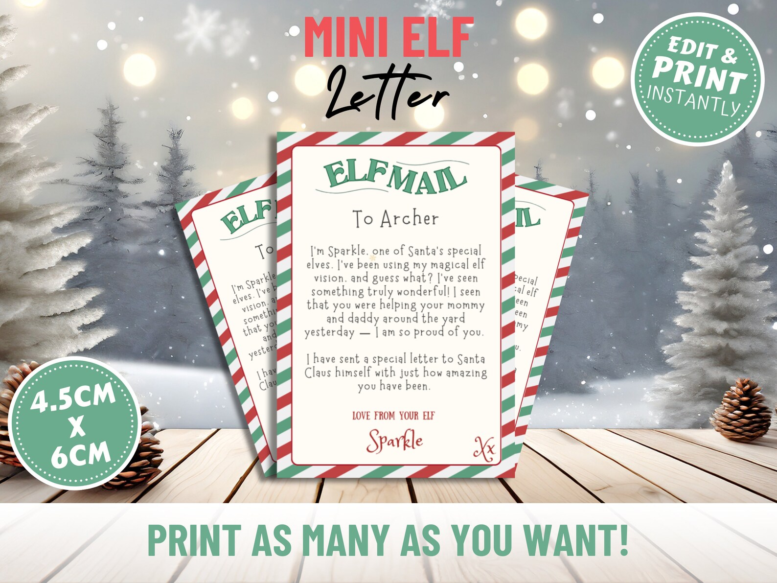 Printable MINI Elf Letter, Hello From Your Elf, Elf Printable Letter ...