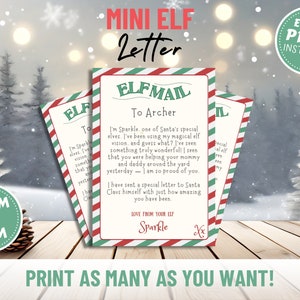 Printable MINI Elf Letter, Hello From Your Elf, Elf Printable Letter ...