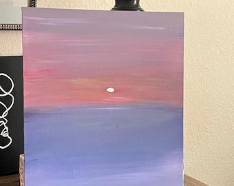 Dawn/sunrise City Lights Acrylic Canvas Painting - Etsy