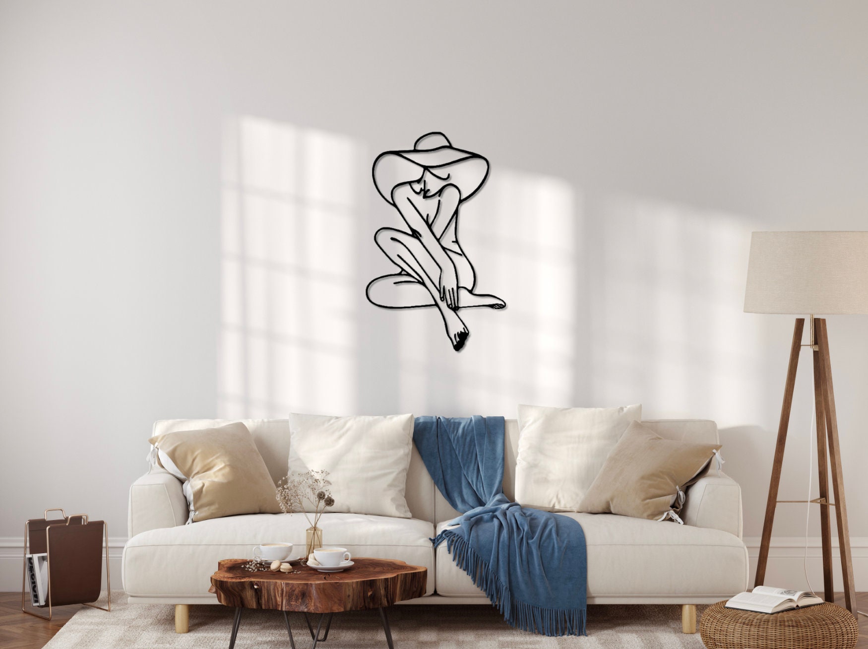 Minimalist Line Art Metal Wall Decor, Female Body Art, Bathroom Decor ...