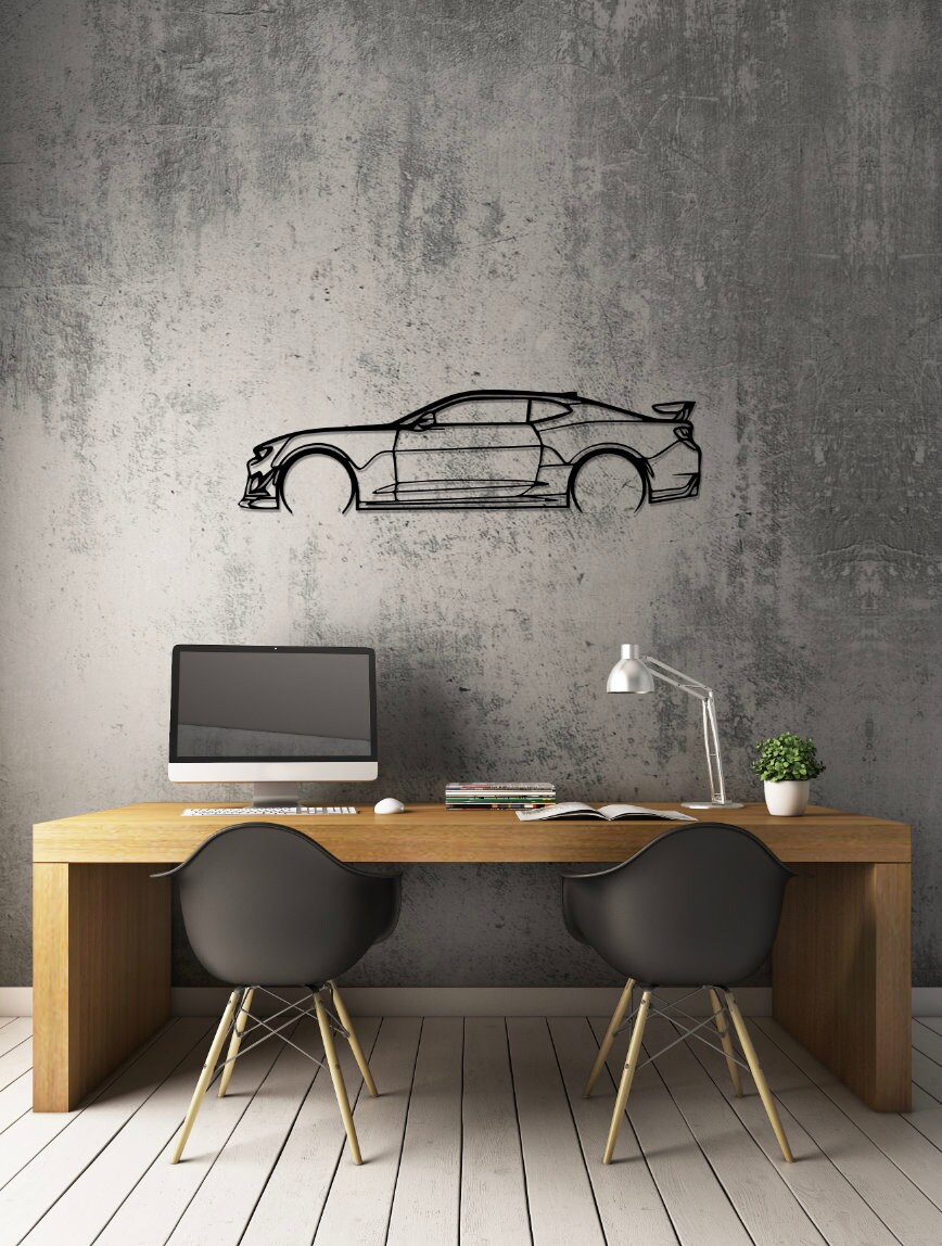 ZL1 Silhouette Car Metal Wall Art, Car Garage Wall Decor, Automotive ...