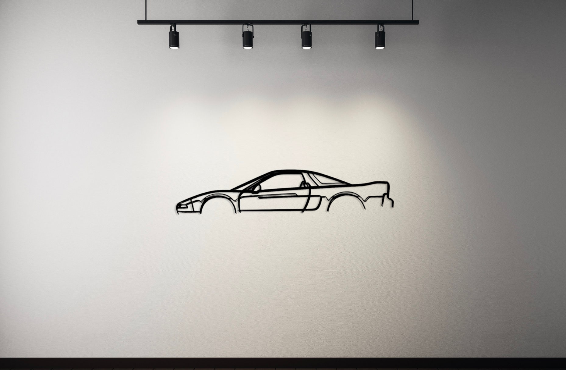 Acura NSX Silhouette Car Metal Wall Art, Mustang Garage Wall Decor ...