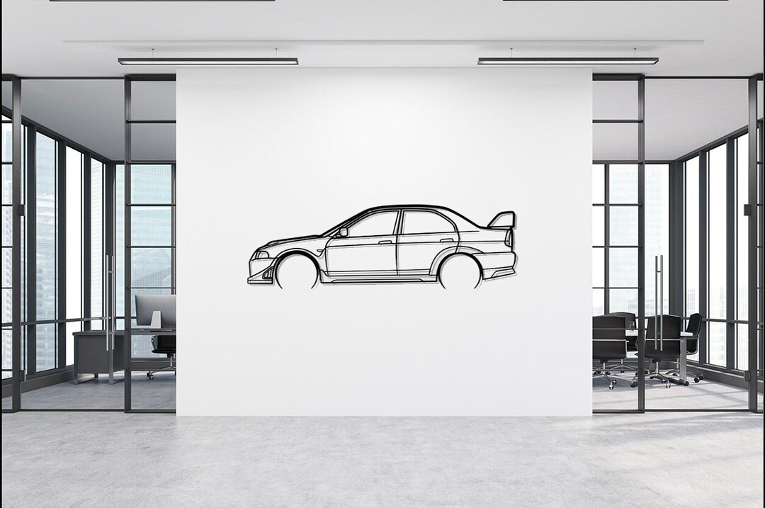 Lancer Evolution X Silhouette Car Metal Wall Art Car Garage - Etsy