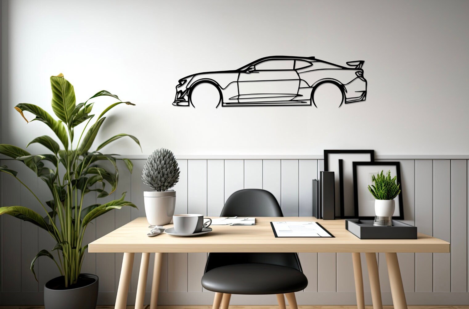 ZL1 Silhouette Car Metal Wall Art, Car Garage Wall Decor, Automotive ...