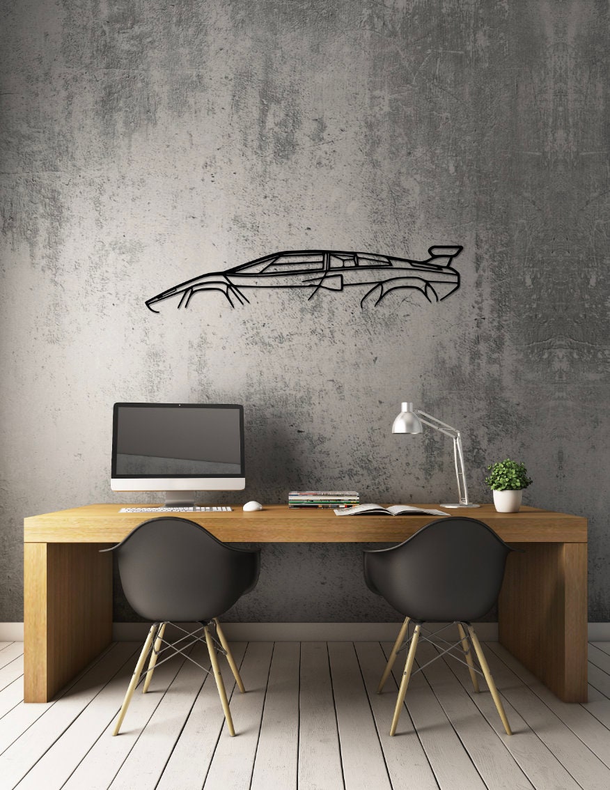 Countach Silhouette Car Metal Wall Art, Car Garage Wall Decor ...