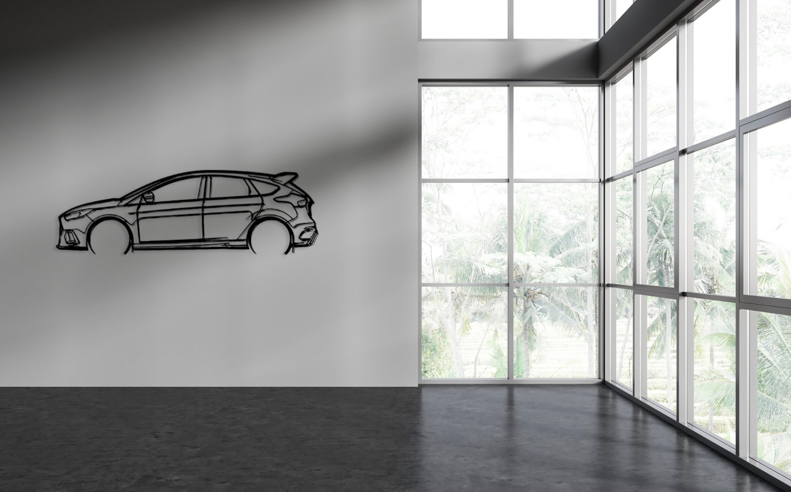 Focus RS Silhouette Car Metal Wall Art, Car Garage Wall Decor ...