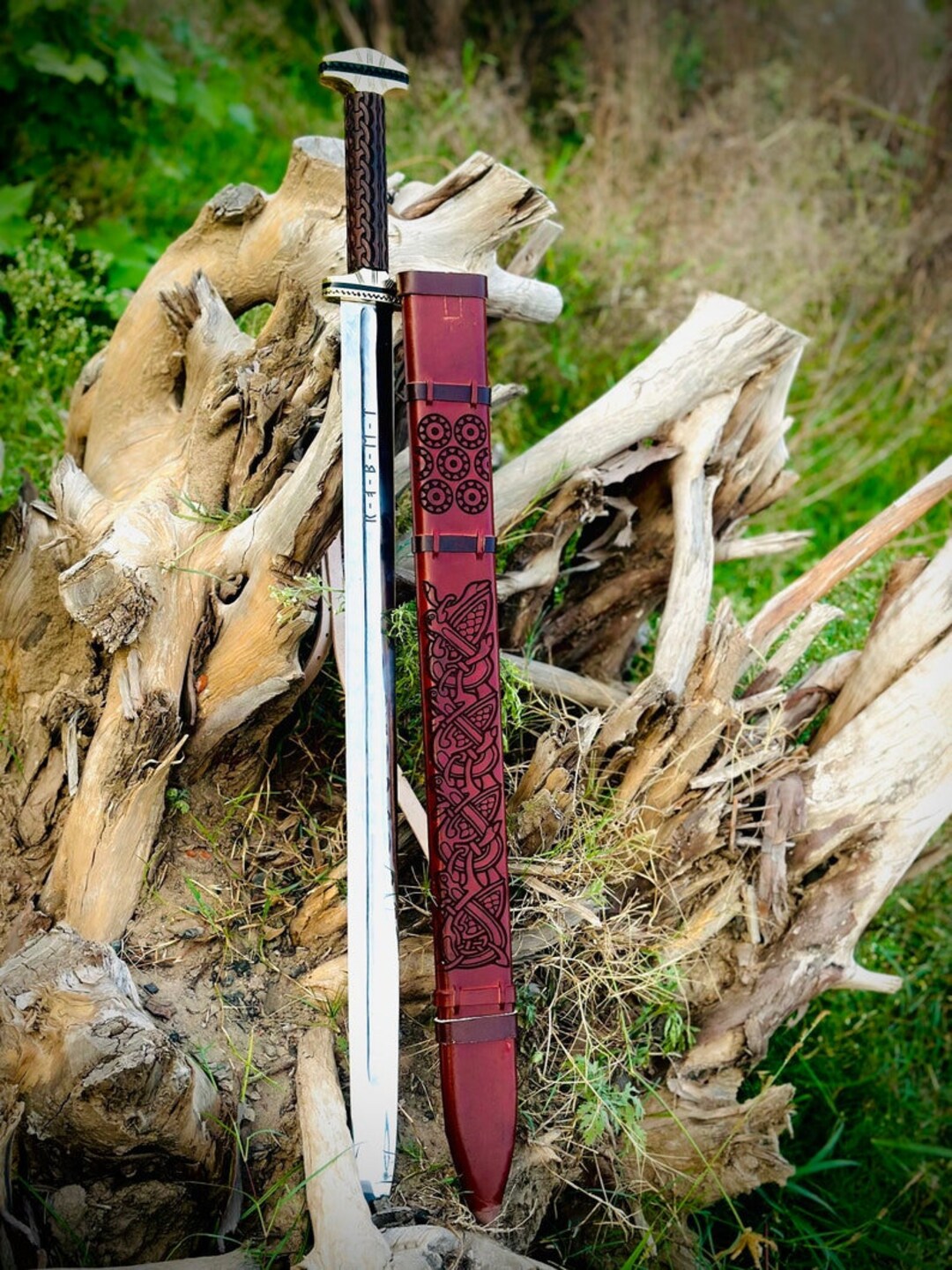 Hand Forged Custom Viking Sword, Medieval Sword With Scabbard , Cosplay ...