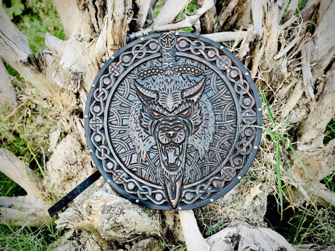 Norse Fenrir Shield Medieval Viking Wolf Shield Viking Round - Etsy