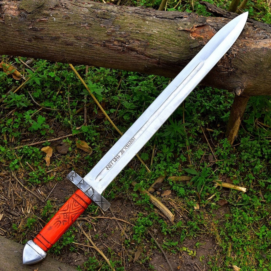 Hand Forged Custom Viking Sword, Medieval Viking Sword With Scabbard ...