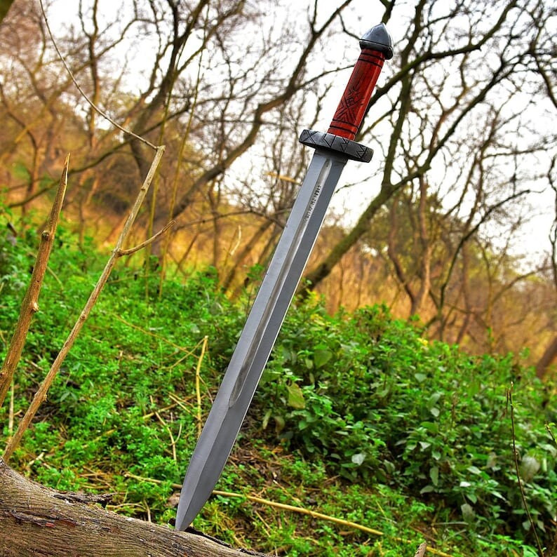 Hand Forged Custom Viking Sword, Medieval Viking Sword With Scabbard ...
