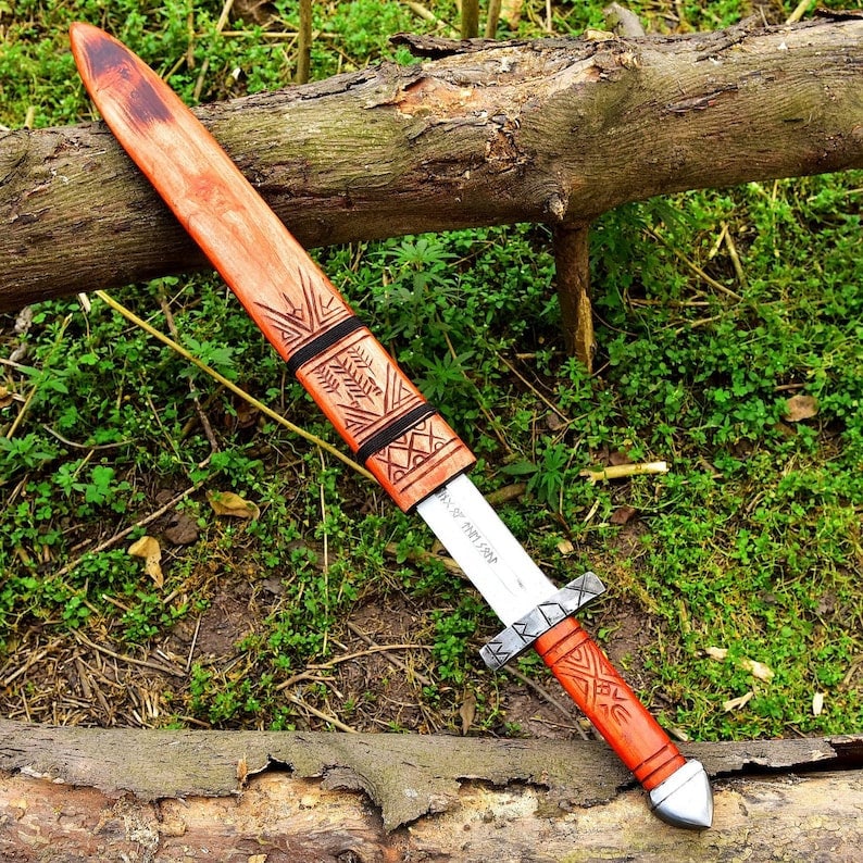 Hand Forged Custom Viking Sword, Medieval Viking Sword With Scabbard ...