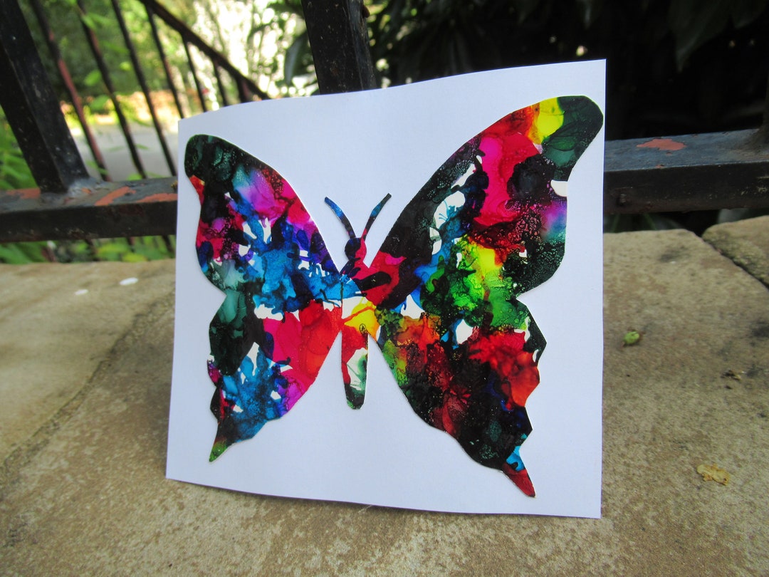 Multicolored Alcohol Ink Butterfly - Etsy