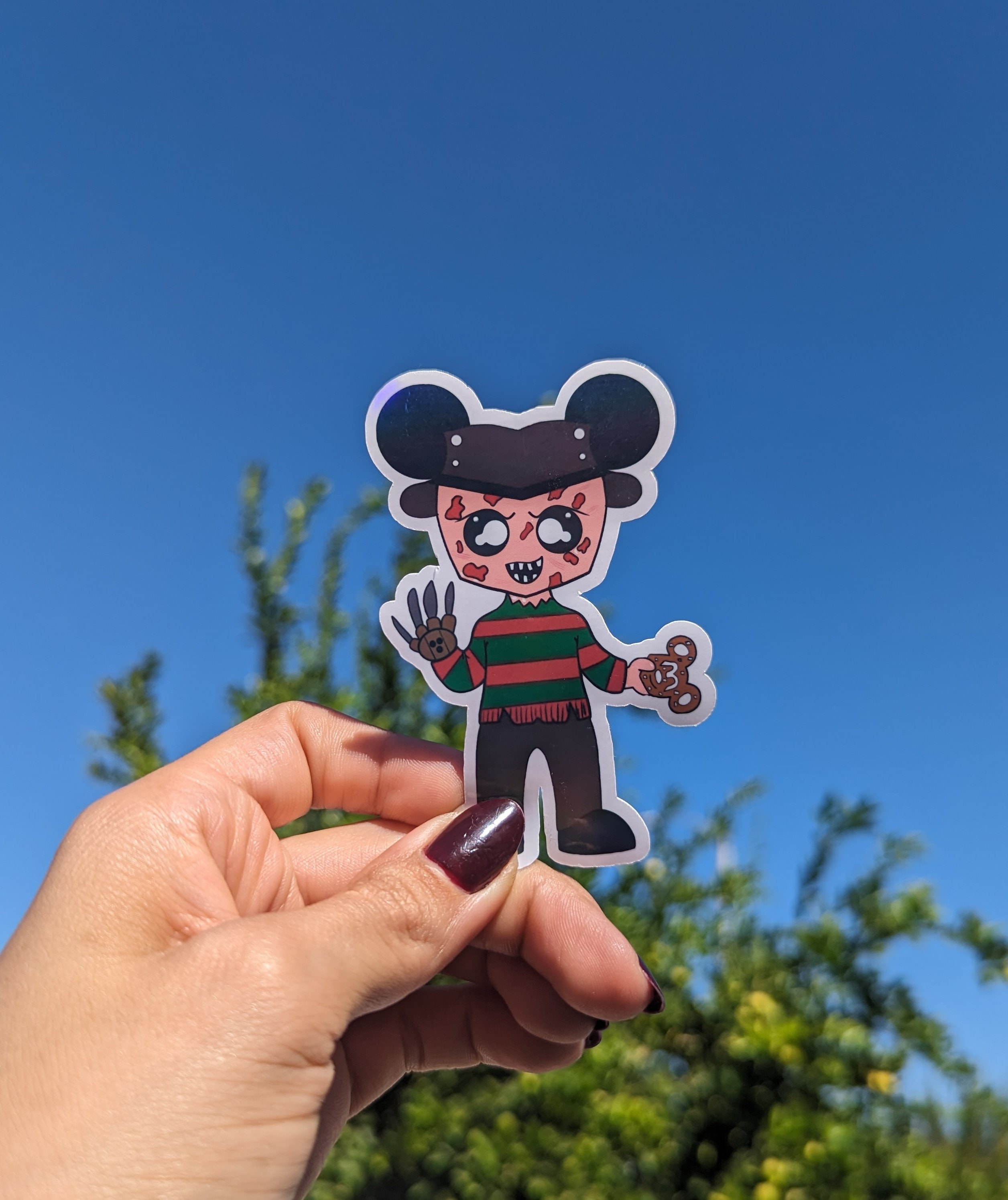 Freddy Sticker, Holographic Vinyl Sticker , Freddy Krueger Sticker ...