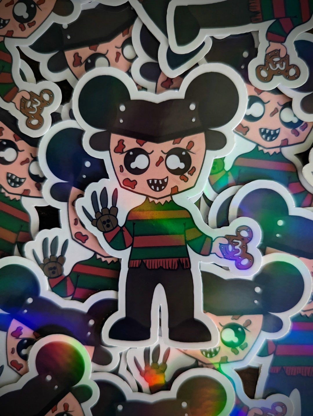 Freddy Sticker, Holographic Vinyl Sticker , Freddy Krueger Sticker ...