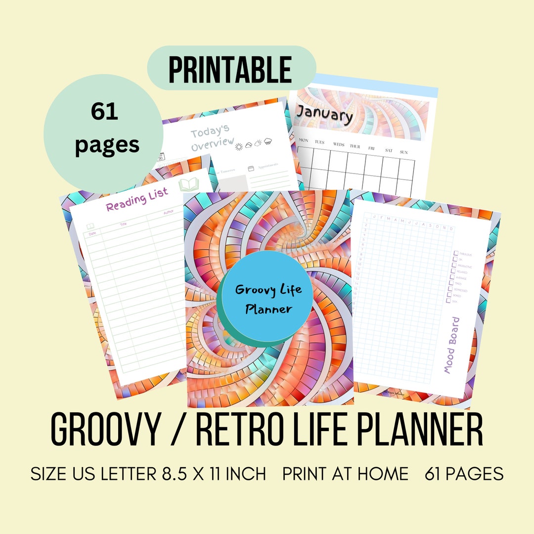 Printable Life Planner I Groovy Life Planner I Retro I Planner ...
