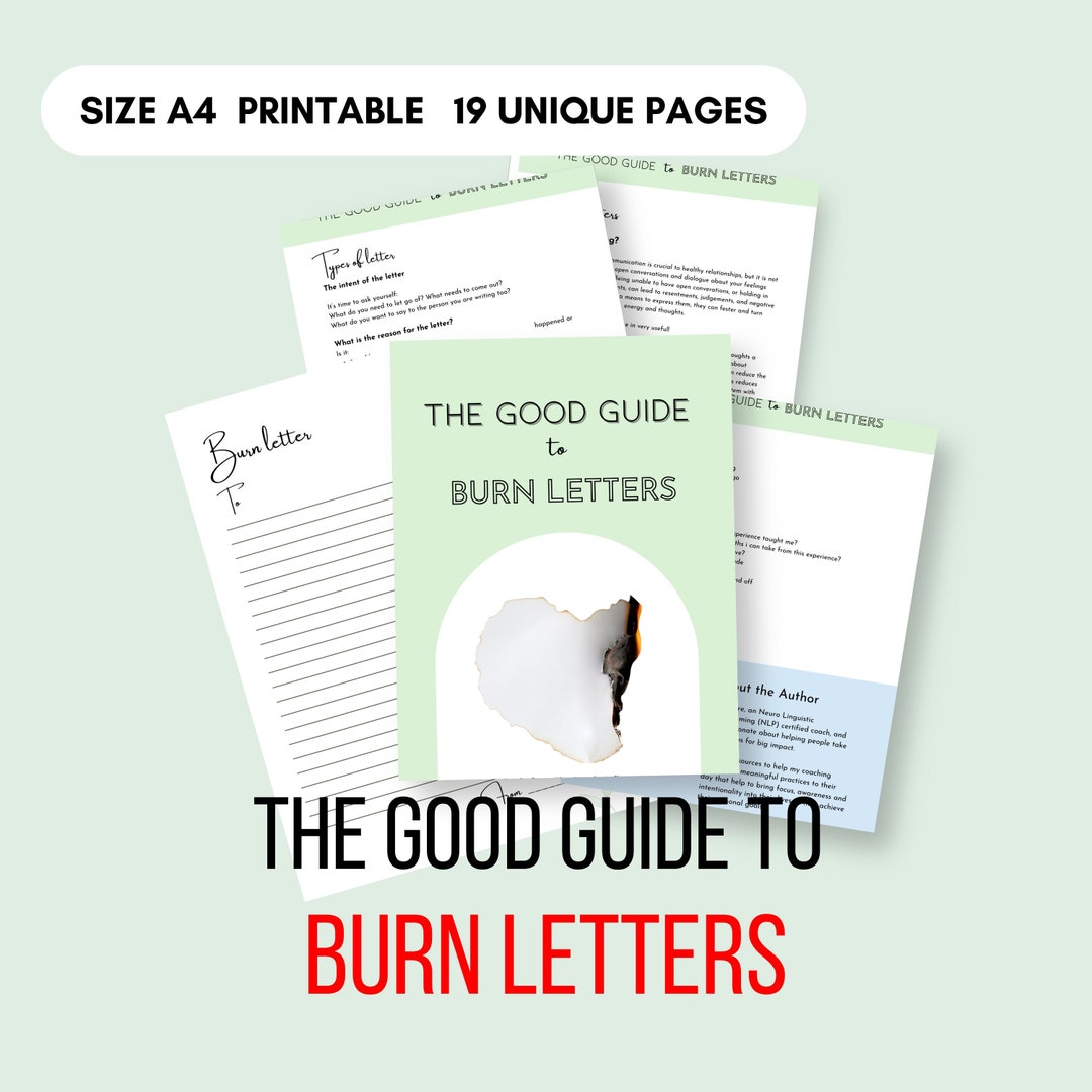 The Good Guide to BURN LETTERS I Therapeutic Writing Guide I Journaling ...