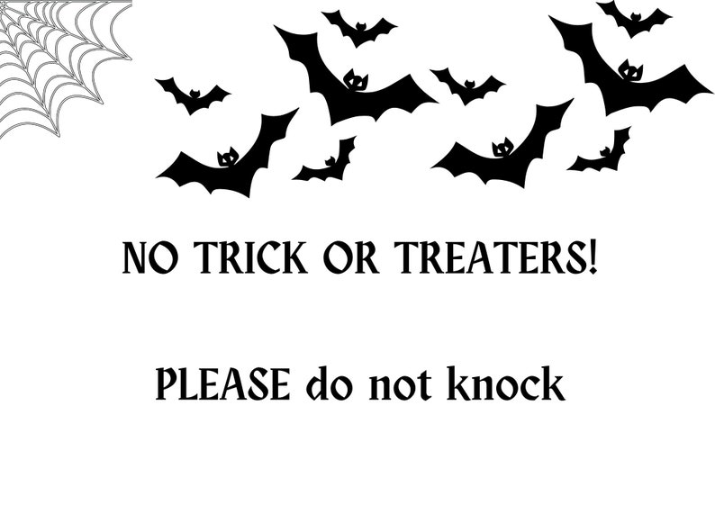 Trick or Treat Halloween Door Sign - Print at Home A4 - Help Yourself ...