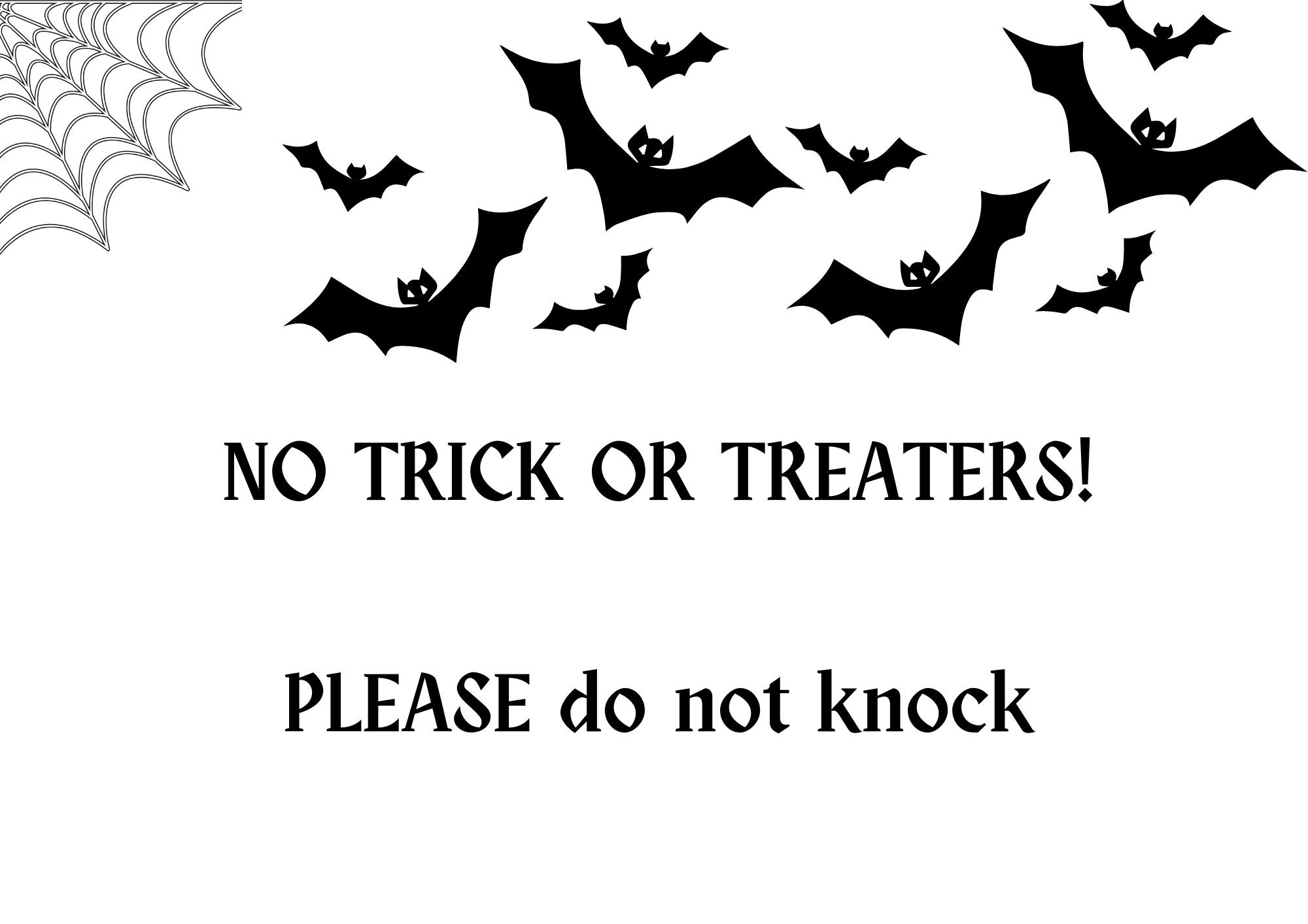 Trick or Treat Halloween Door Sign - Print at Home A4 - Help Yourself ...