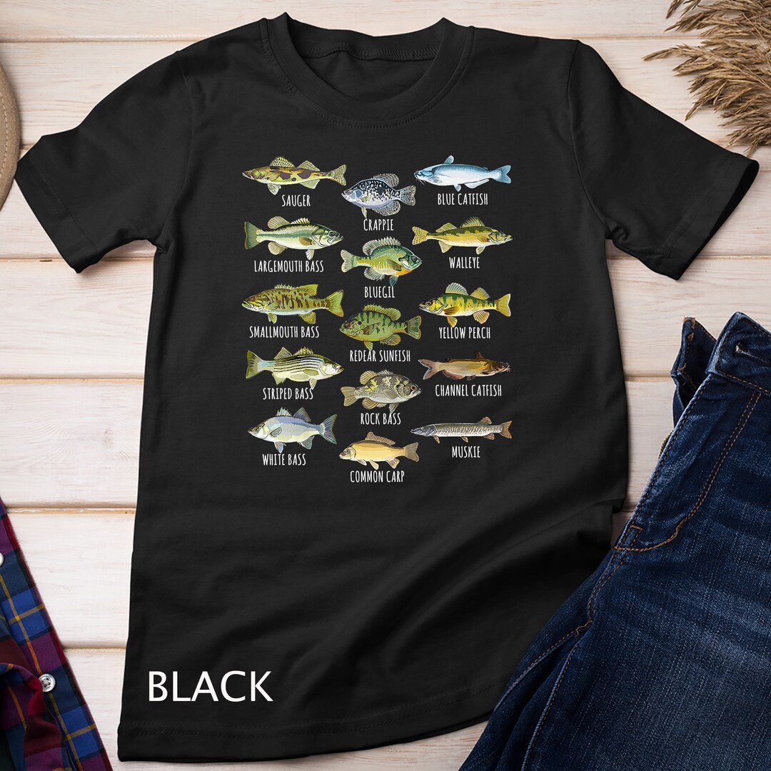 Kids Fish Species Biology Types of Freshwater Fish Fishing T-shirt ...