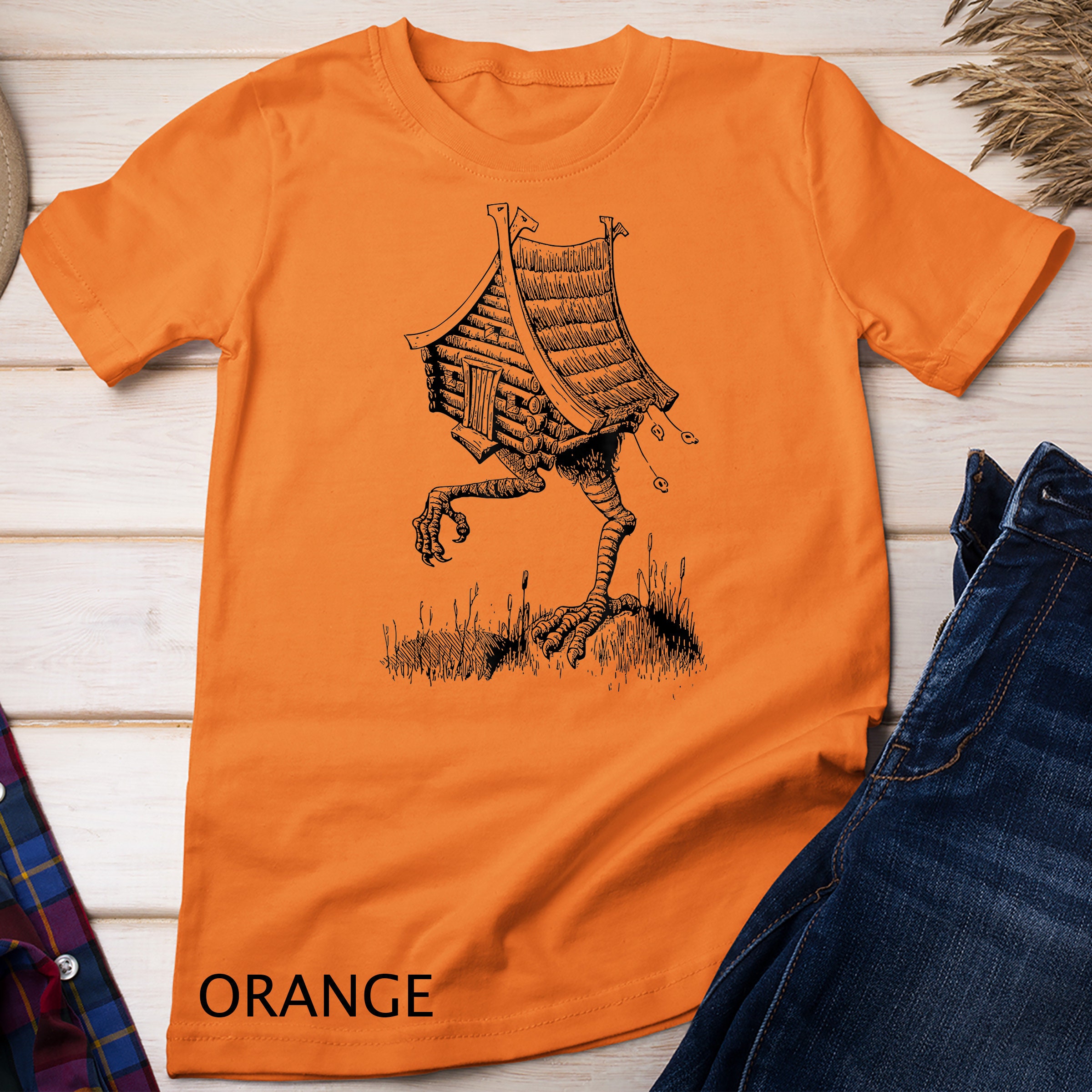 Walking House on Chicken Legs Slavic Folklore Baba Yaga Art T-shirt ...