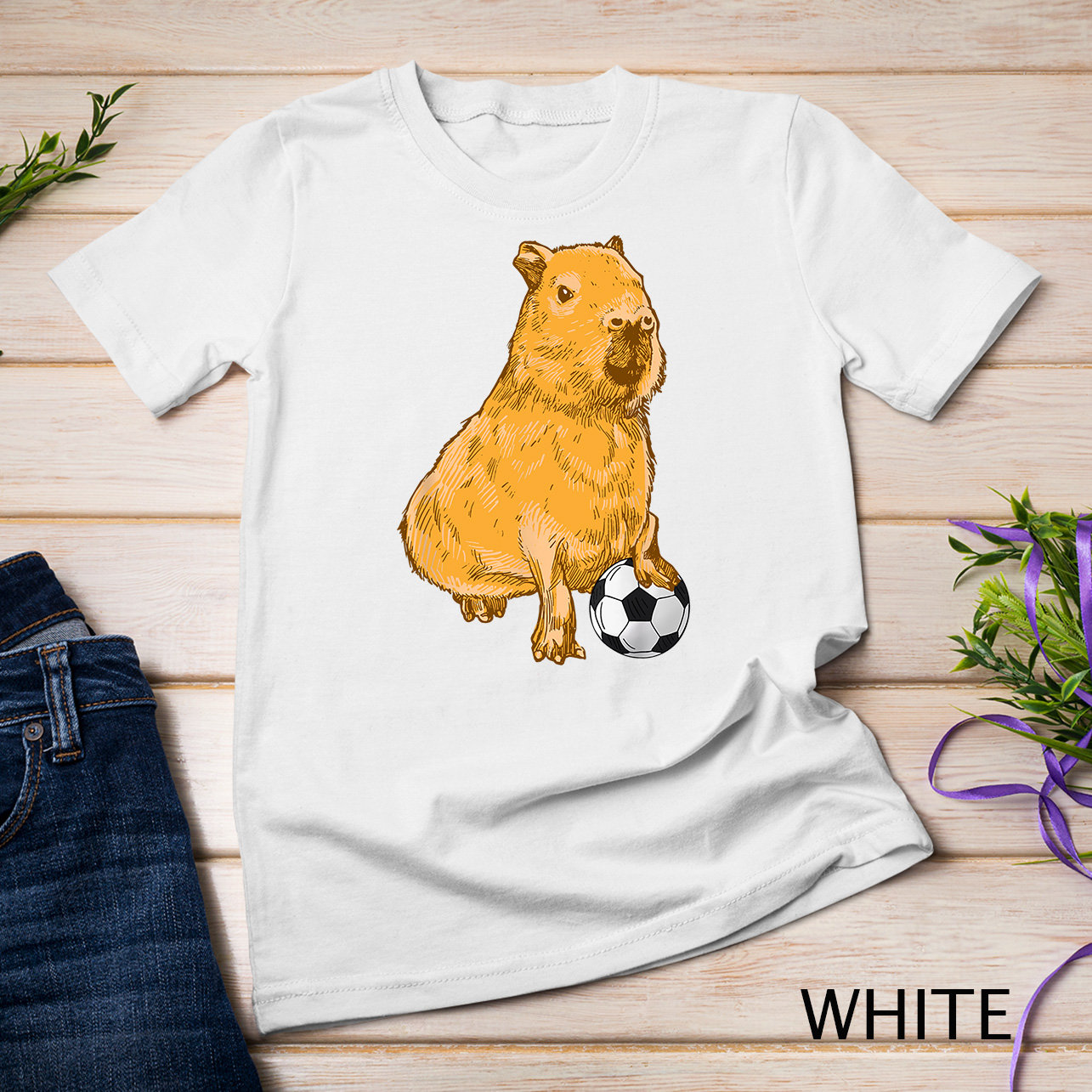 Capybara Soccer Cute Capybara Funny Kids Women Men Capy T-shirt ...
