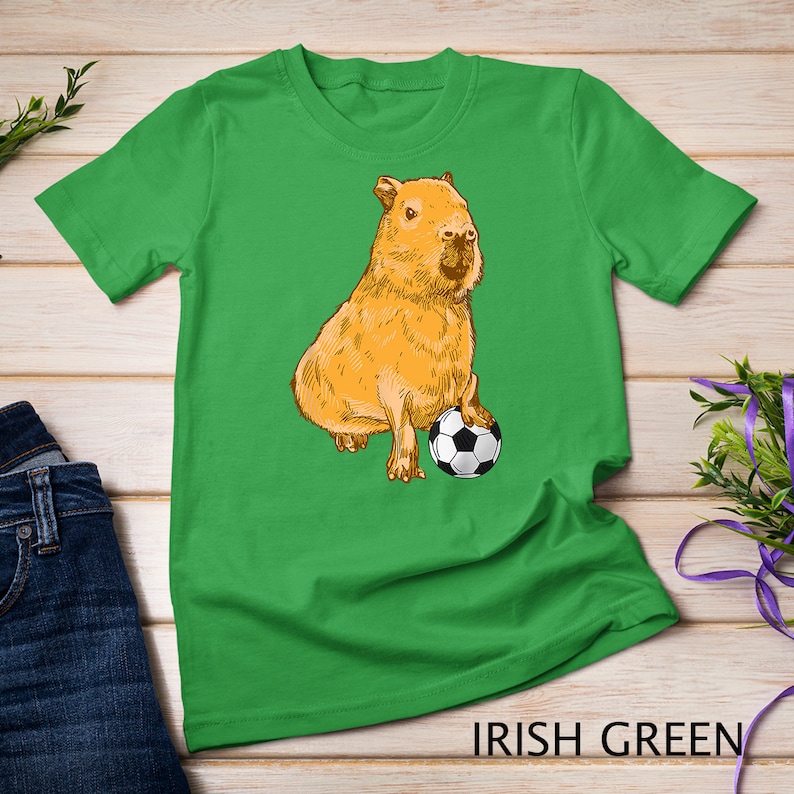 Capybara Soccer Cute Capybara Funny Kids Women Men Capy T-shirt ...