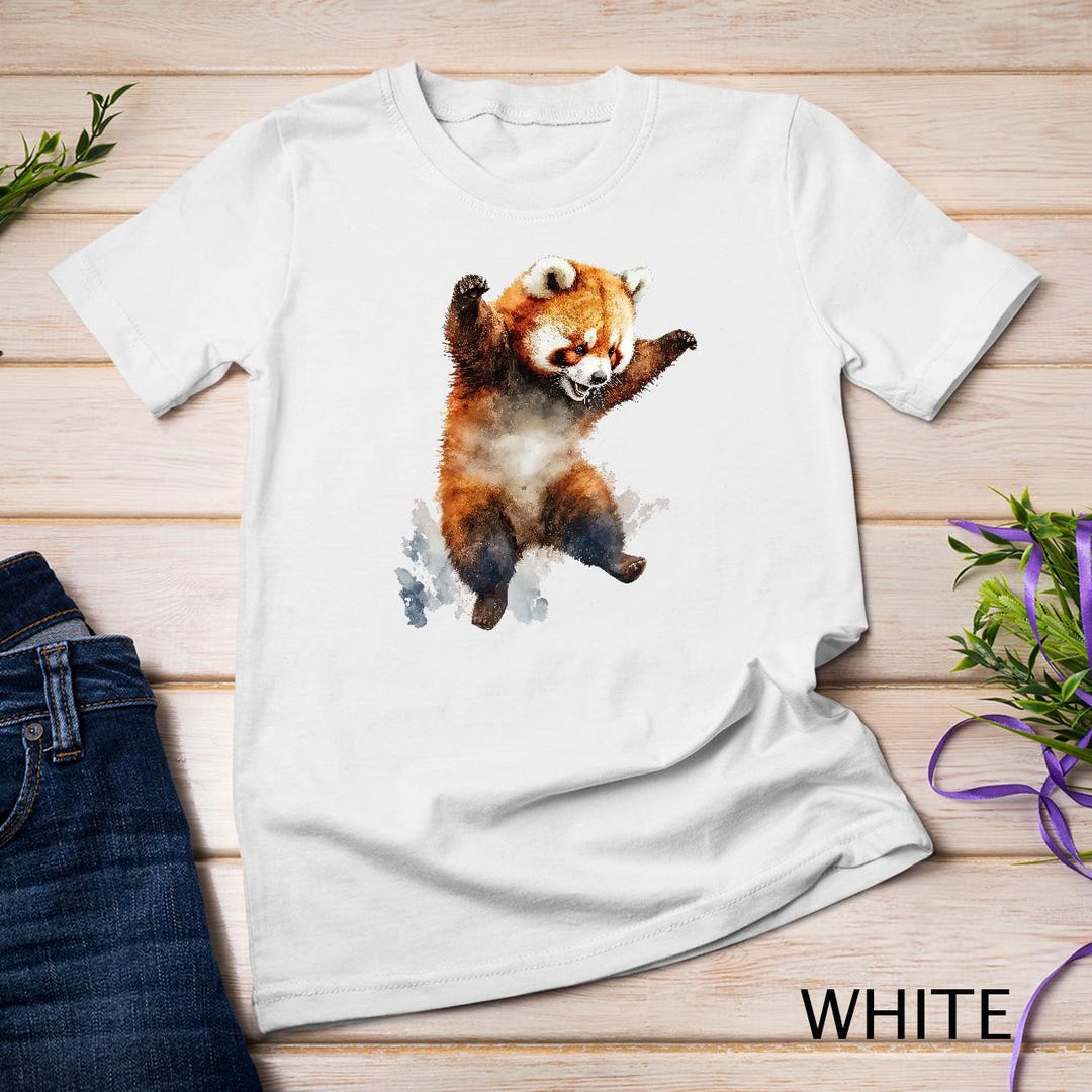 Cute Red Panda Dance Party A Fun and Energetic Design Funny T-shirt ...