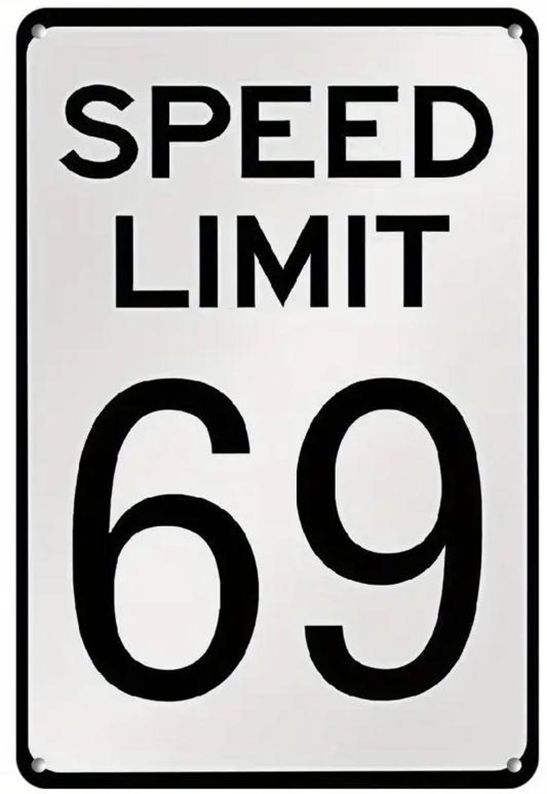 Speed Limit 69 Tin Sign - 8x12 Inch - Etsy