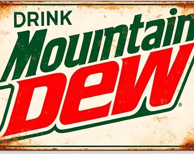 Drink Mountain Dew Vintage Style Soda Tin Sign - 8x12 Inch - Etsy